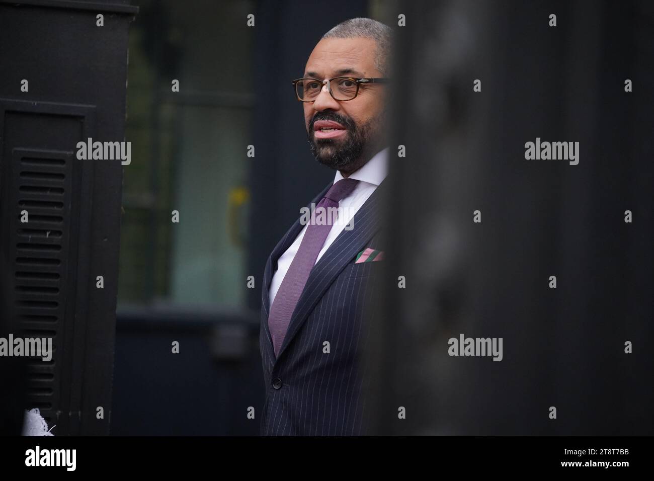 Home Secretary James Cleverly arrives for the ceremonial welcome for ...