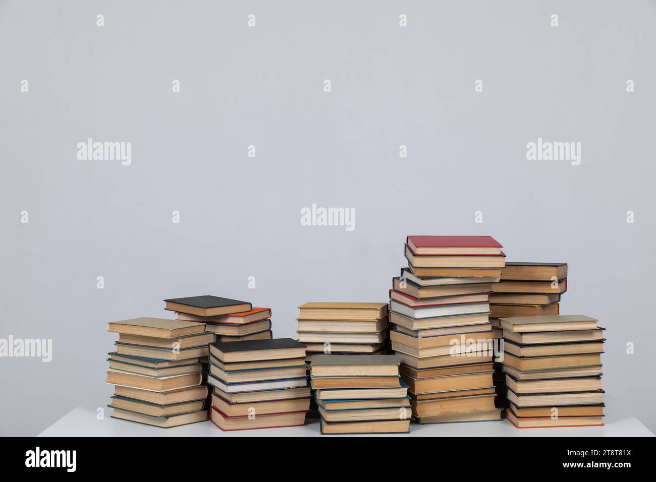 science stack of books in the library on white background training ...