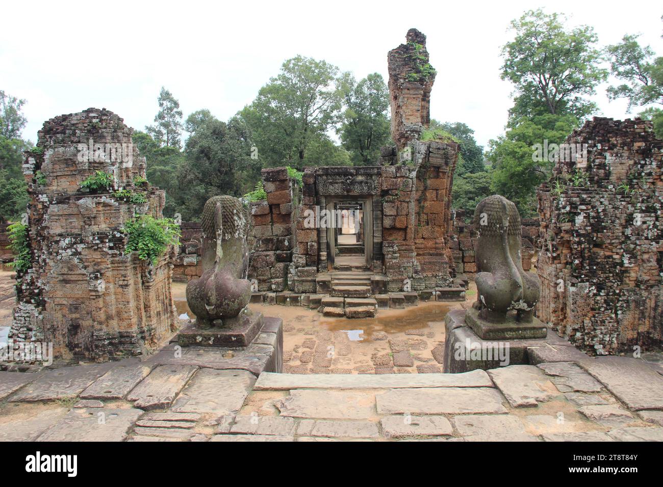 East Mebon, Khmer temple, ancient Angkor area, Cambodia. Reign of ...