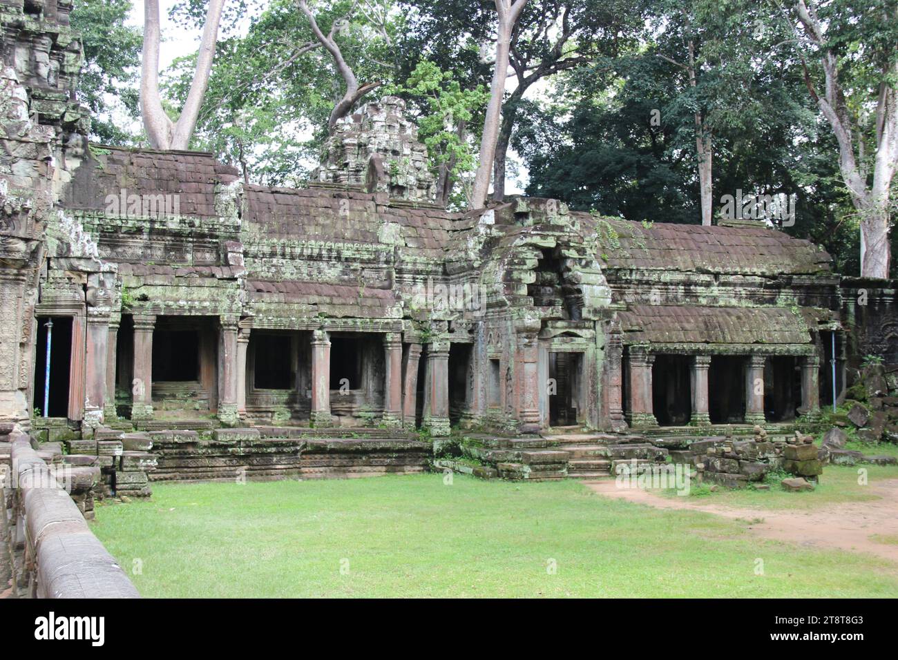 Ta Prohm, Khmer temple, ancient Angkor area, Cambodia. Reign of ...