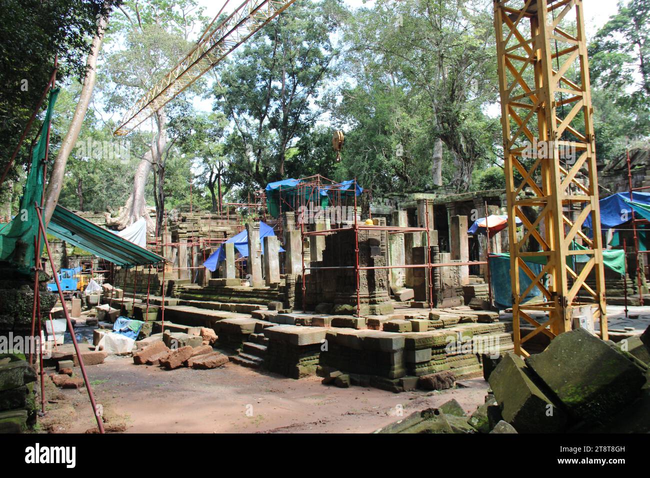 Ta Prohm, Khmer temple, ancient Angkor area, Cambodia. Reign of ...