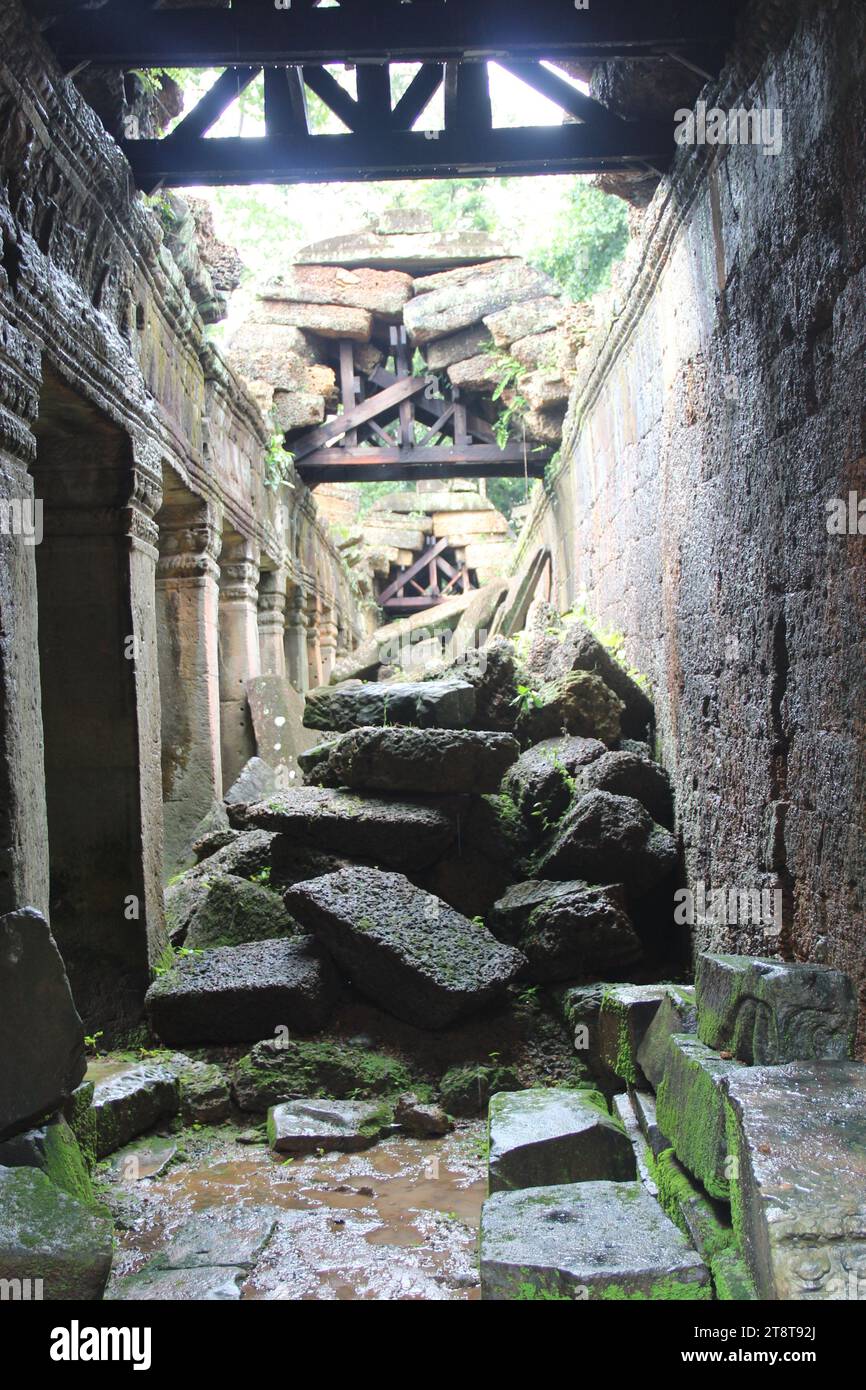 Preah Khan, Khmer temple, ancient Angkor area, Cambodia. Reign of ...
