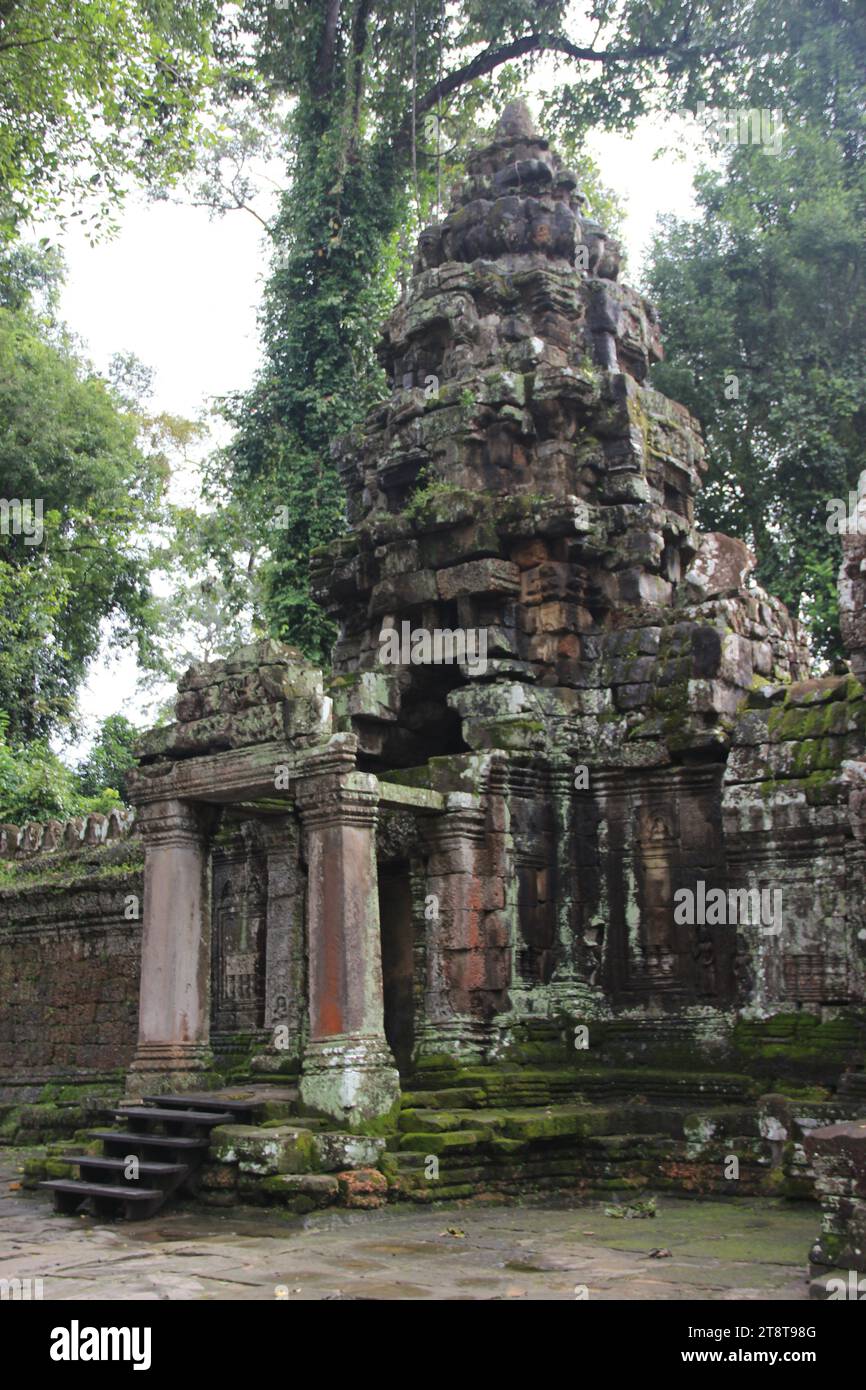 Preah Khan, Khmer temple, ancient Angkor area, Cambodia. Reign of ...