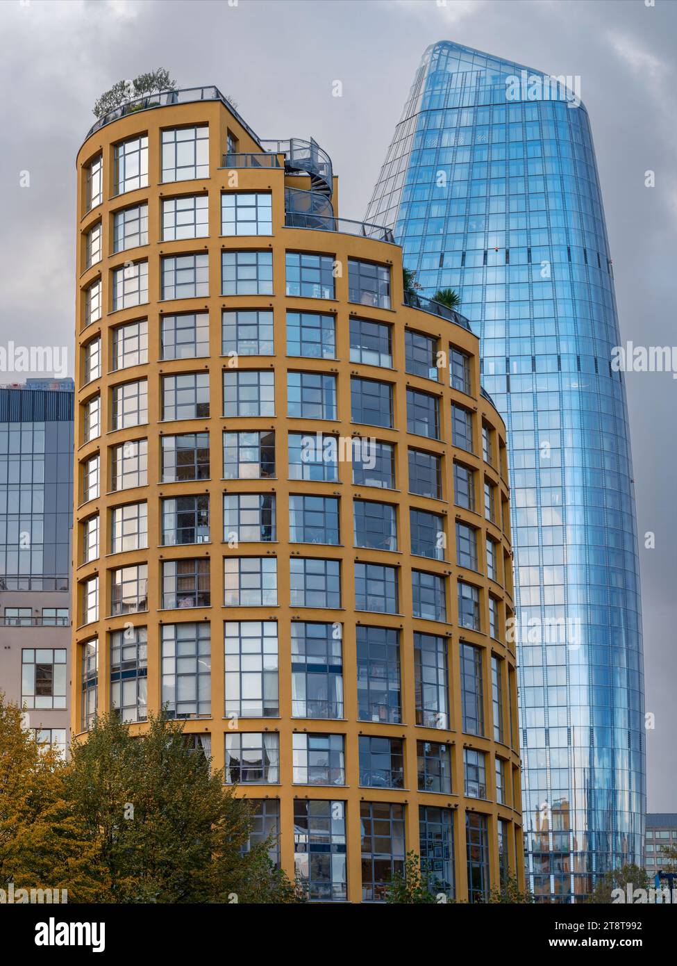 One Blackfriars, the 'Boomerang Building' sits behind the 'Yellow ...