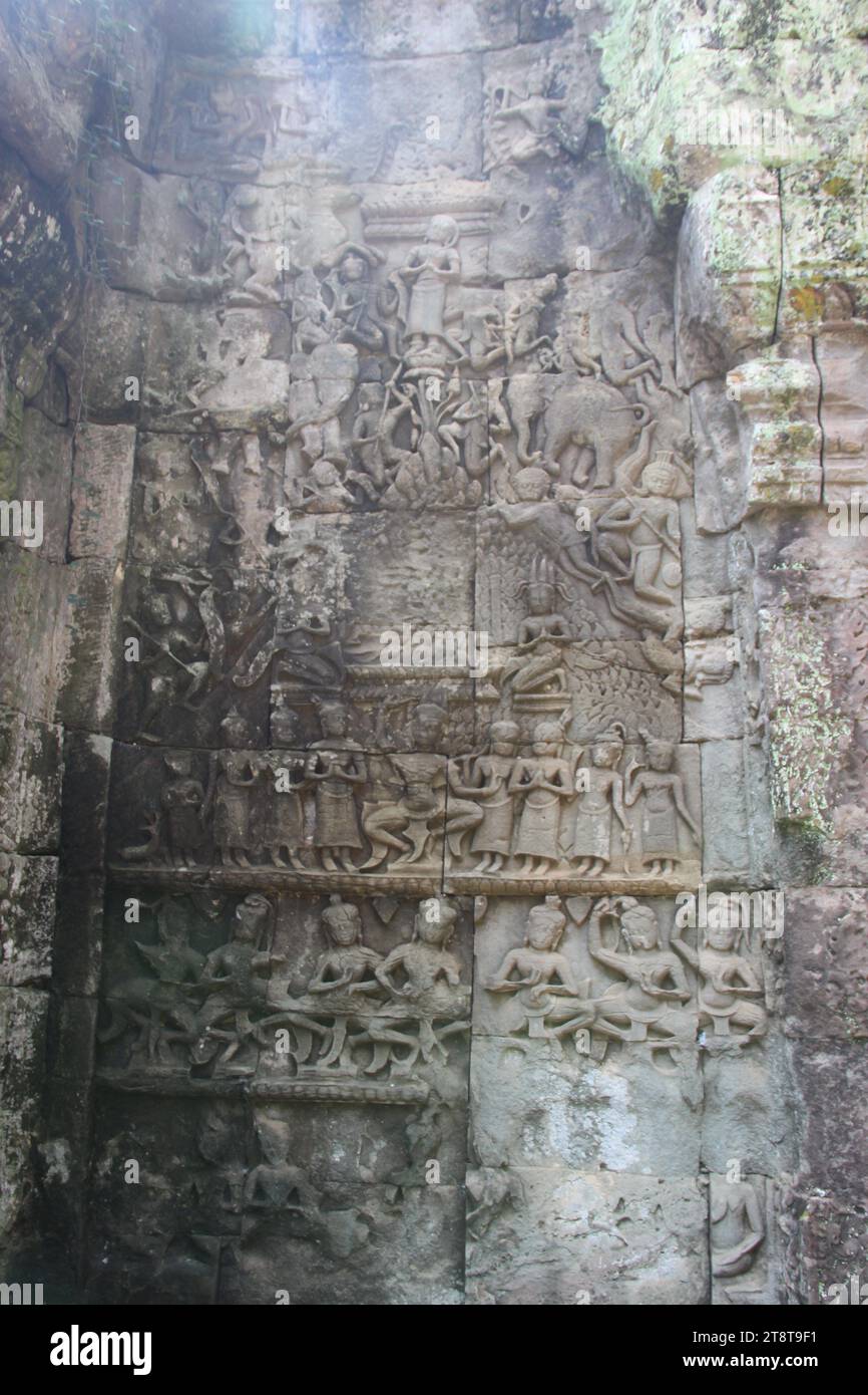 Ta Prohm, Khmer temple, ancient Angkor area, Cambodia. Reign of ...