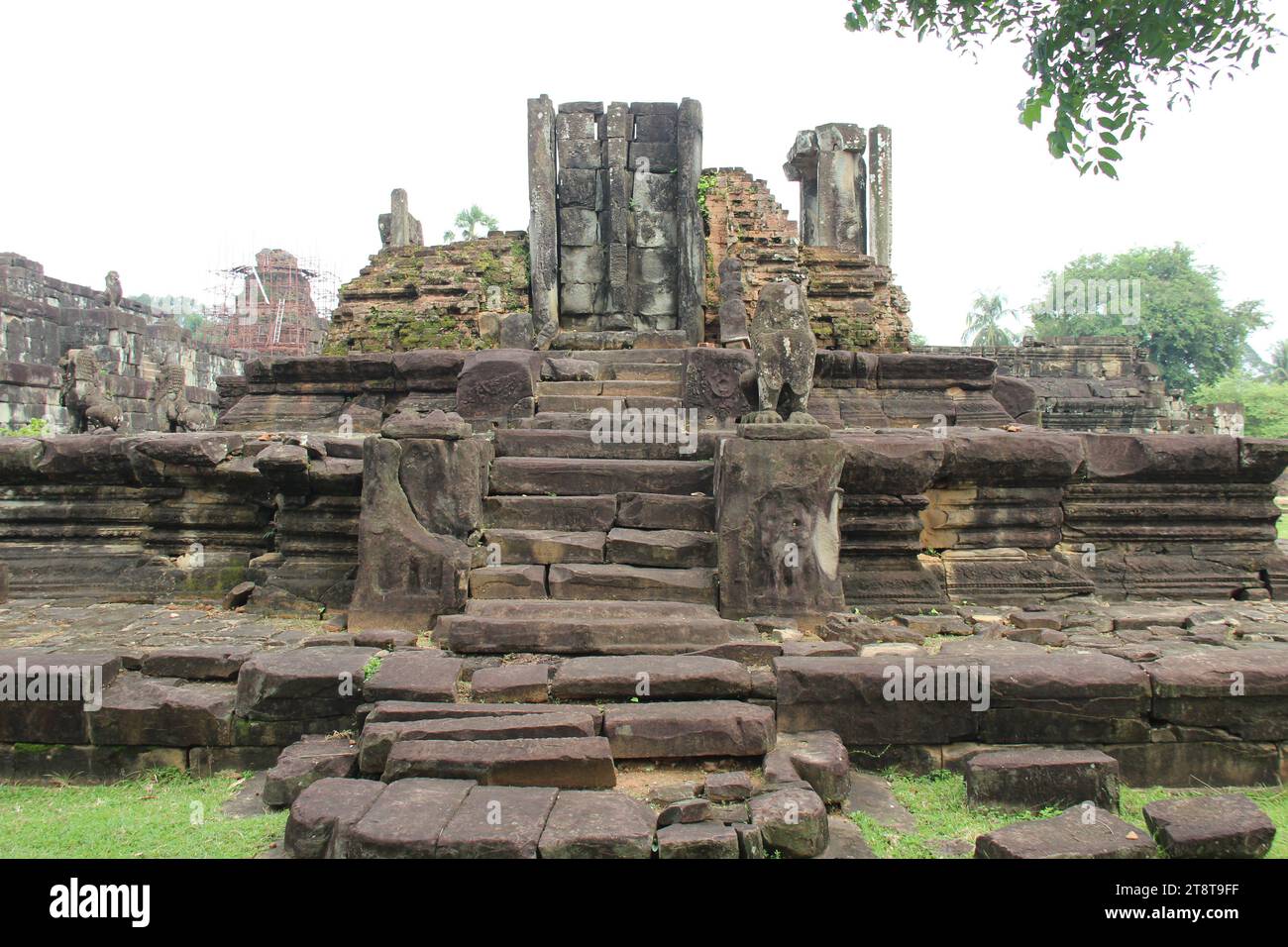 Bakong, Khmer temple, ancient Angkor area, Cambodia. Reign of ...