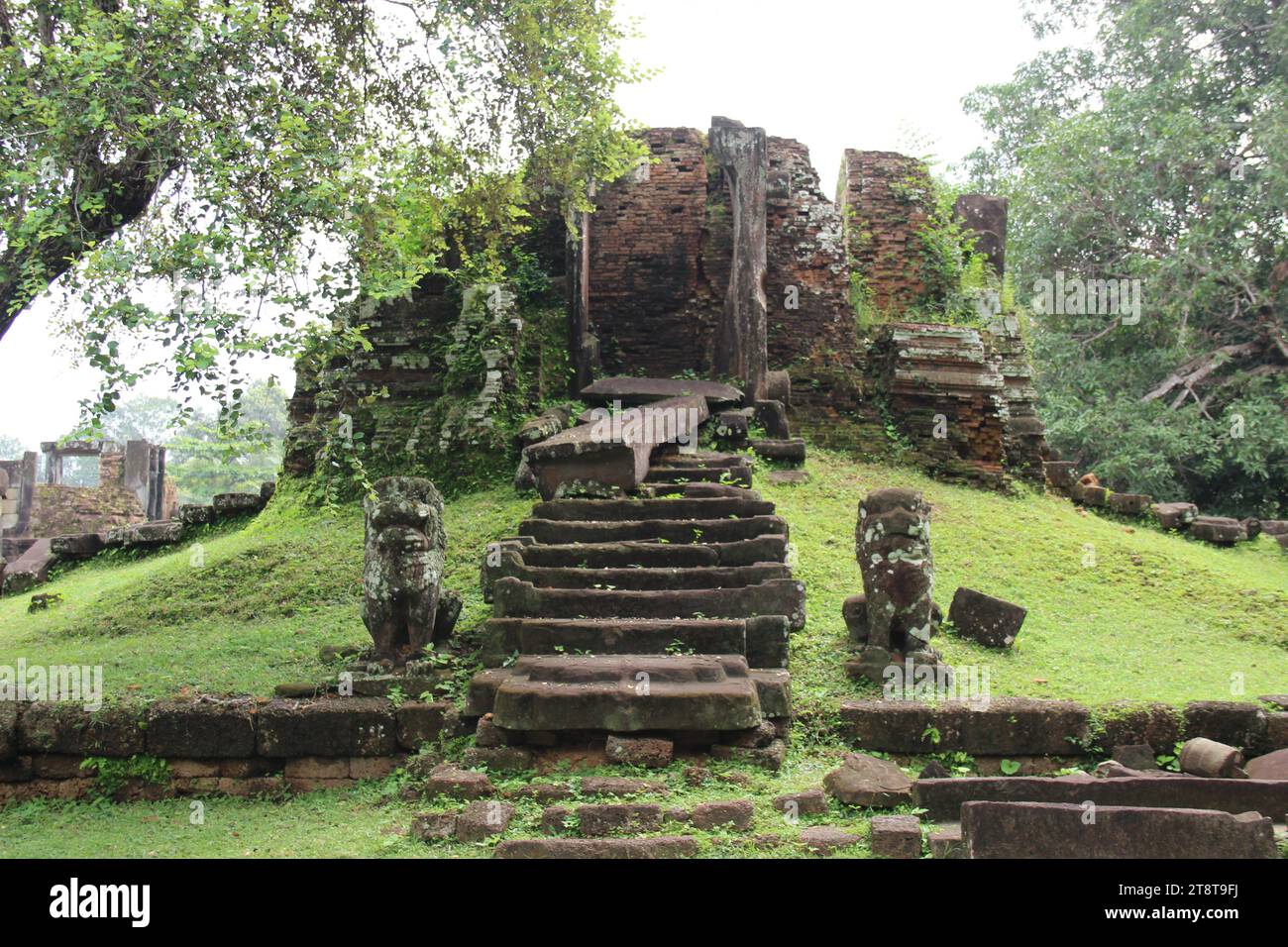 Bakong, Khmer temple, ancient Angkor area, Cambodia. Reign of ...