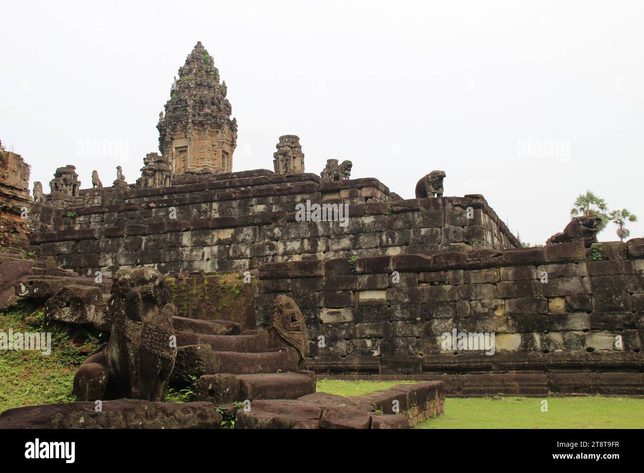 Bakong, Khmer temple, ancient Angkor area, Cambodia. Reign of ...