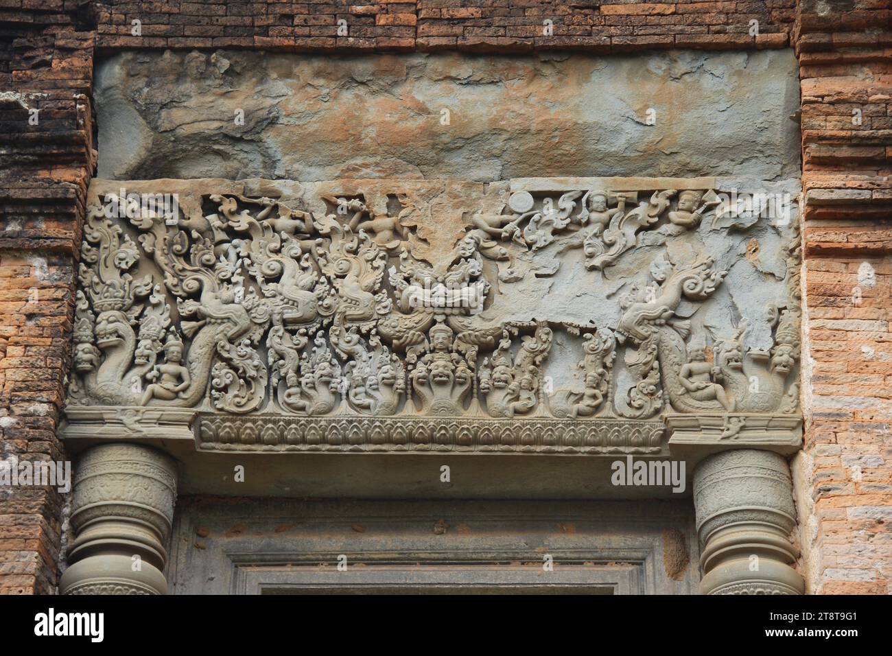Bakong, Khmer temple, ancient Angkor area, Cambodia. Reign of ...