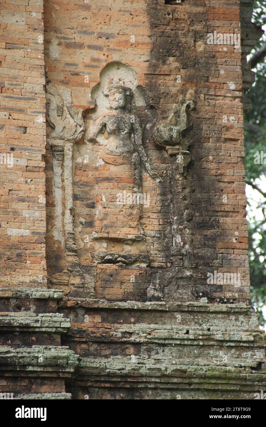 Bakong, Khmer temple, ancient Angkor area, Cambodia. Reign of ...