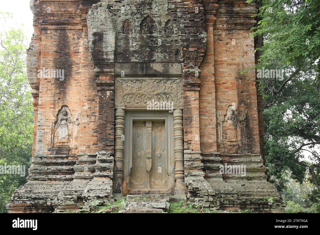 Bakong, Khmer temple, ancient Angkor area, Cambodia. Reign of ...