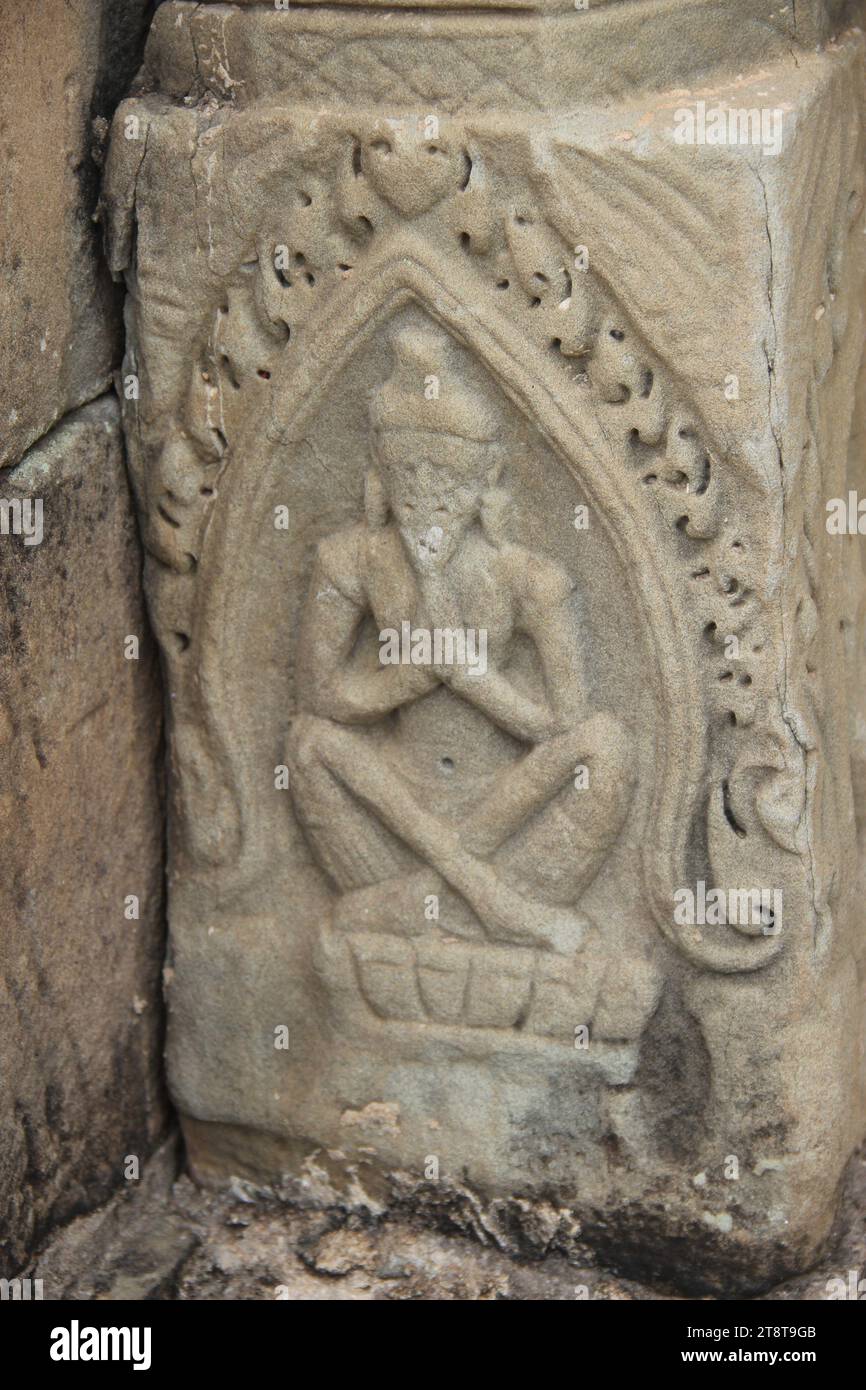 Bakong, Khmer temple, ancient Angkor area, Cambodia. Reign of ...