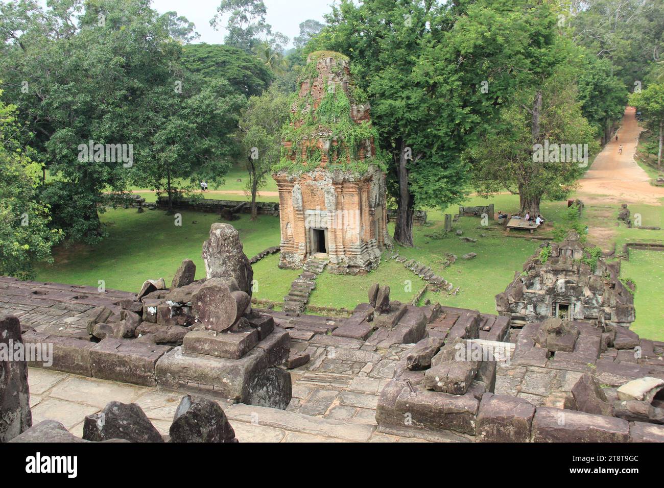 Bakong, Khmer temple, ancient Angkor area, Cambodia. Reign of ...