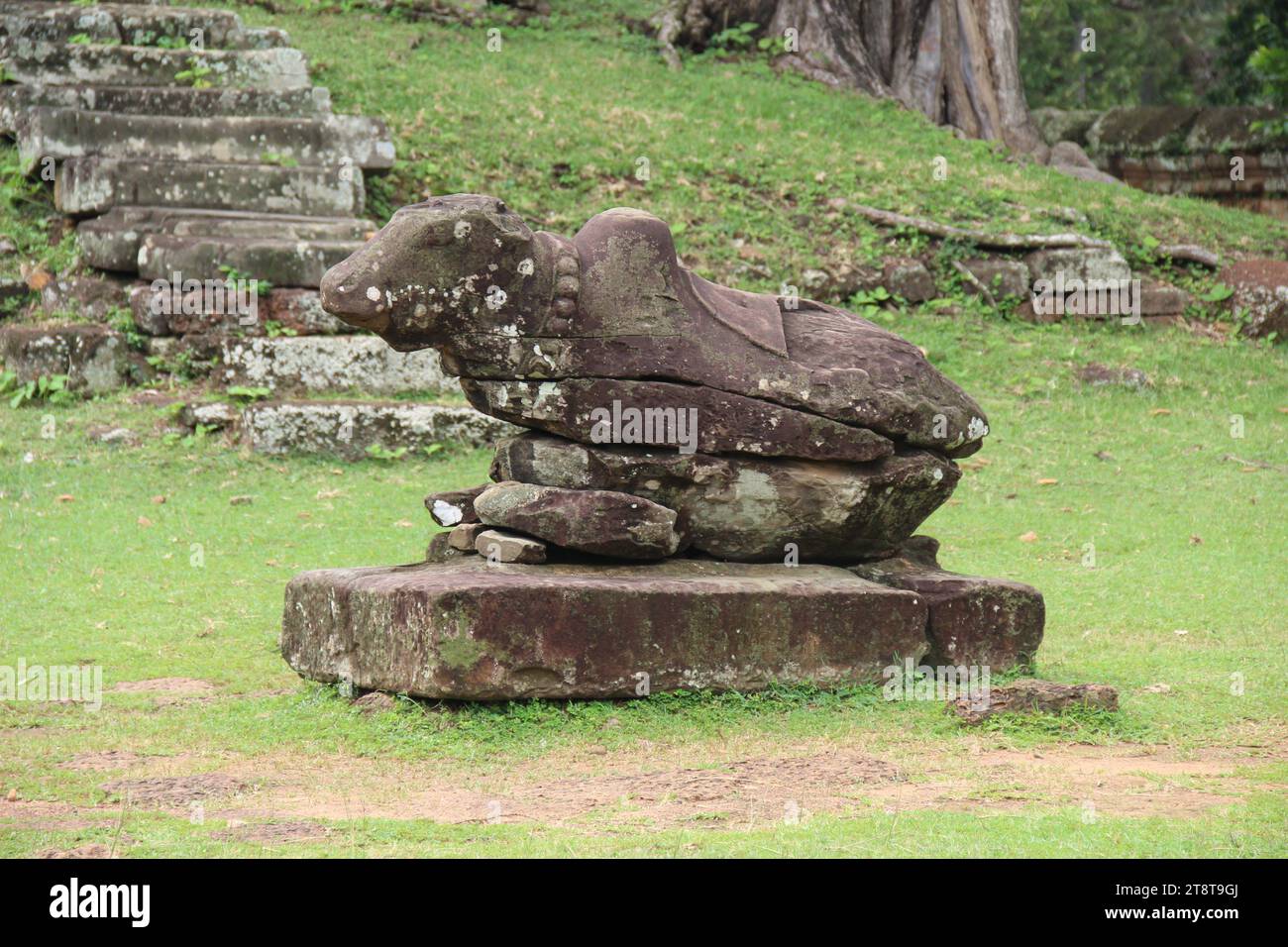 Bakong, Khmer temple, ancient Angkor area, Cambodia. Reign of ...