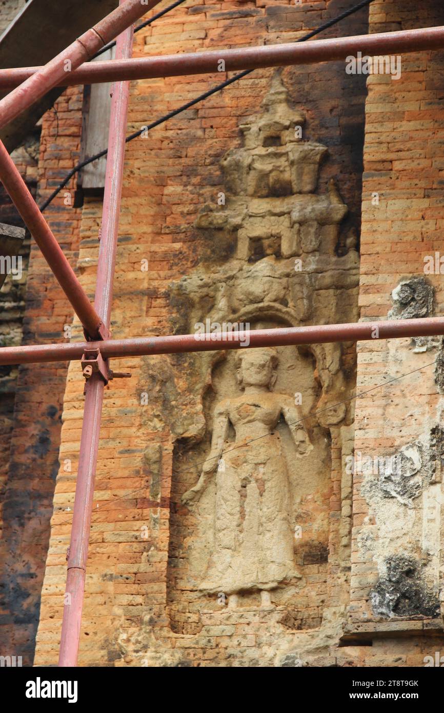 Bakong, Khmer temple, ancient Angkor area, Cambodia. Reign of ...