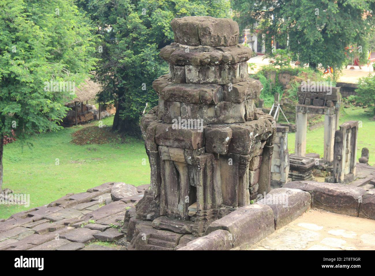 Bakong, Khmer temple, ancient Angkor area, Cambodia. Reign of ...
