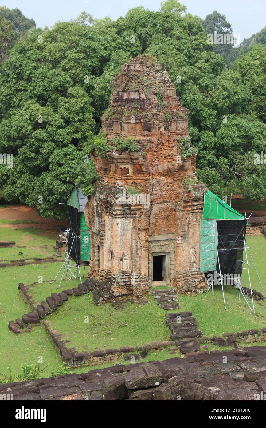 Bakong, Khmer temple, ancient Angkor area, Cambodia. Reign of ...