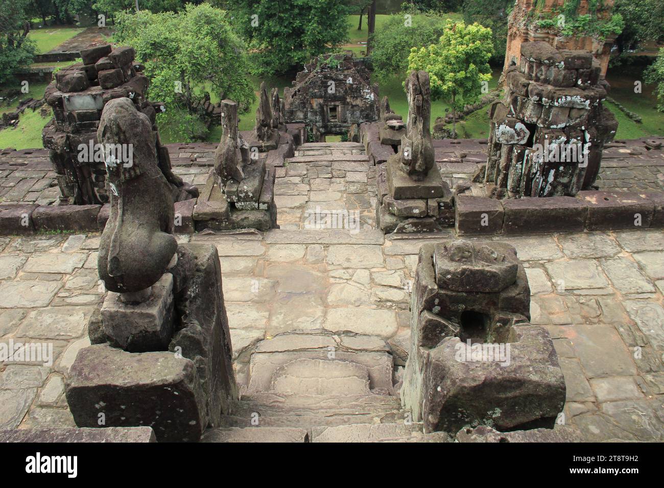 Bakong, Khmer temple, ancient Angkor area, Cambodia. Reign of ...