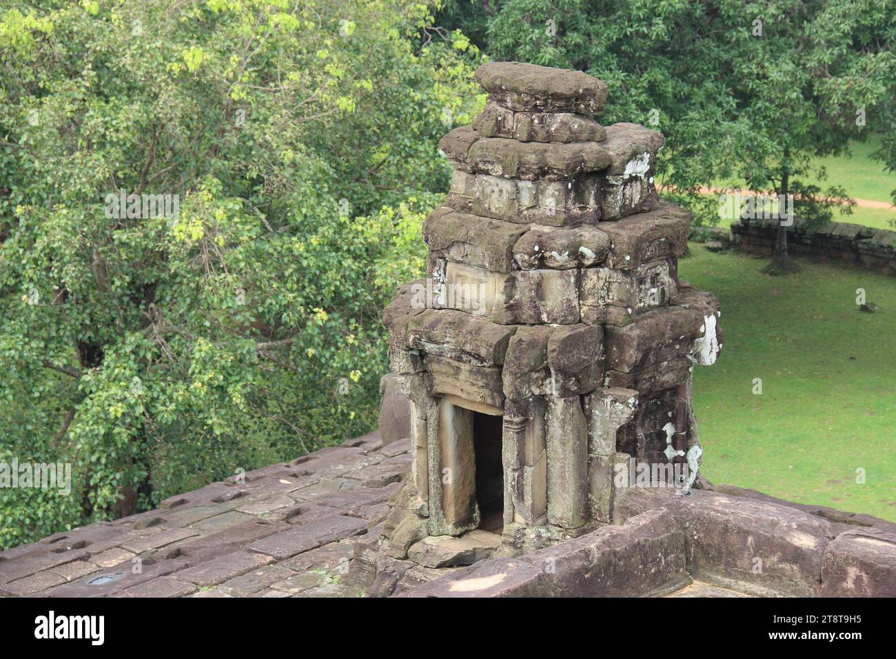 Bakong, Khmer temple, ancient Angkor area, Cambodia. Reign of ...