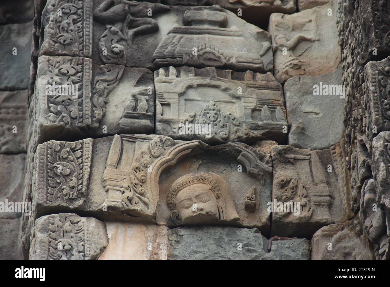 Bakong, Khmer temple, ancient Angkor area, Cambodia. Reign of ...