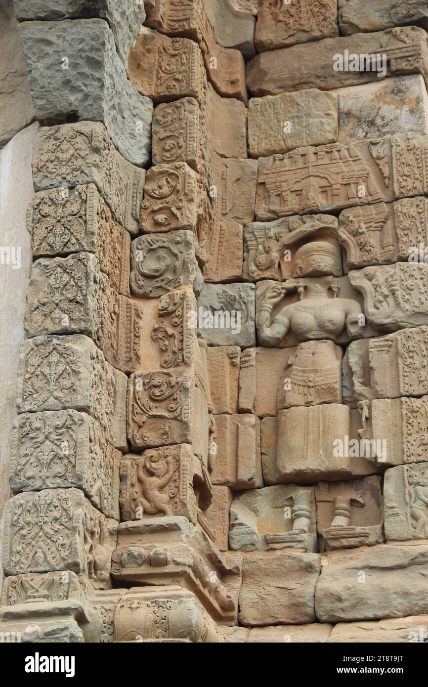 Bakong, Khmer temple, ancient Angkor area, Cambodia. Reign of ...