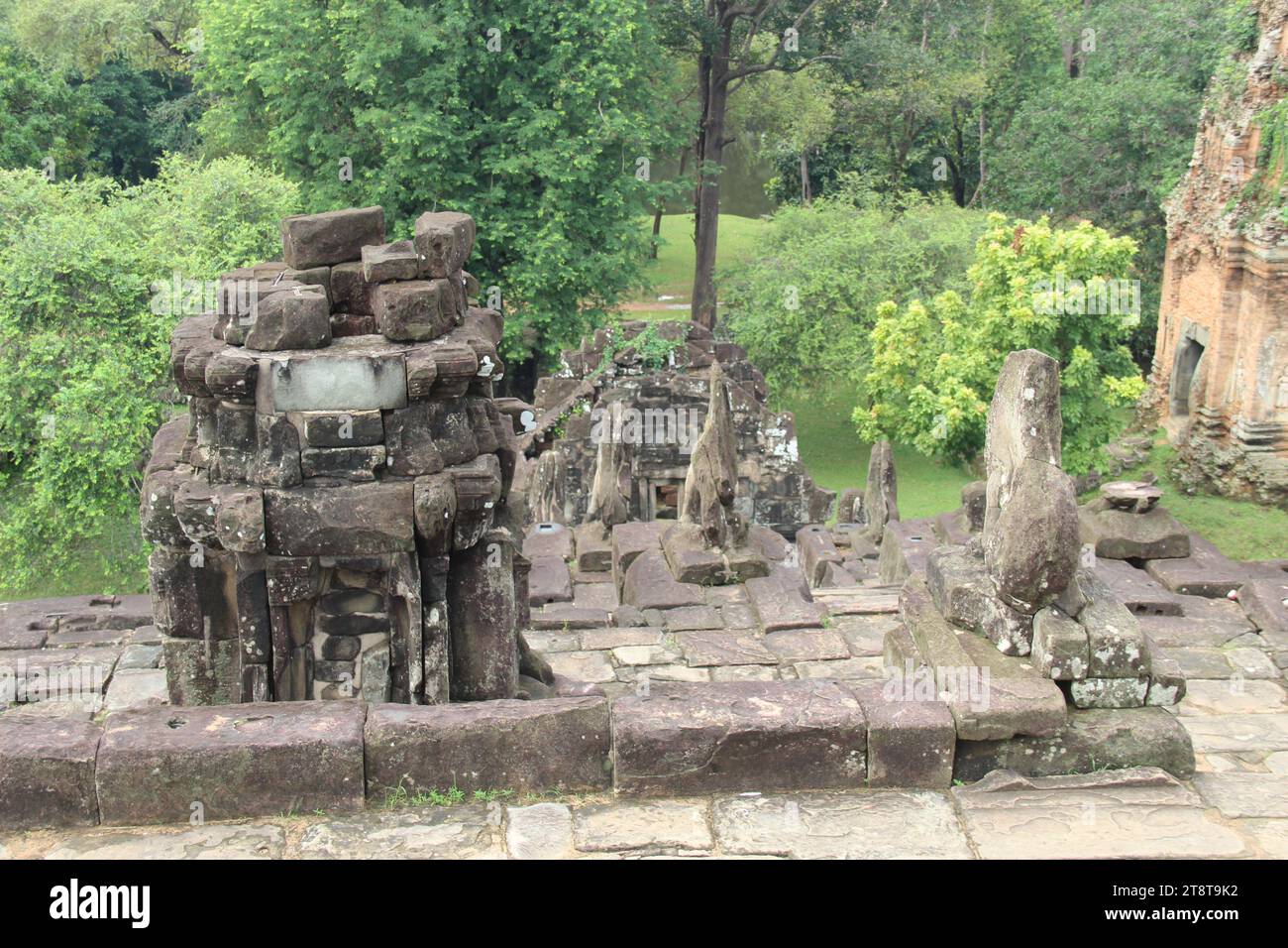 Bakong, Khmer temple, ancient Angkor area, Cambodia. Reign of ...