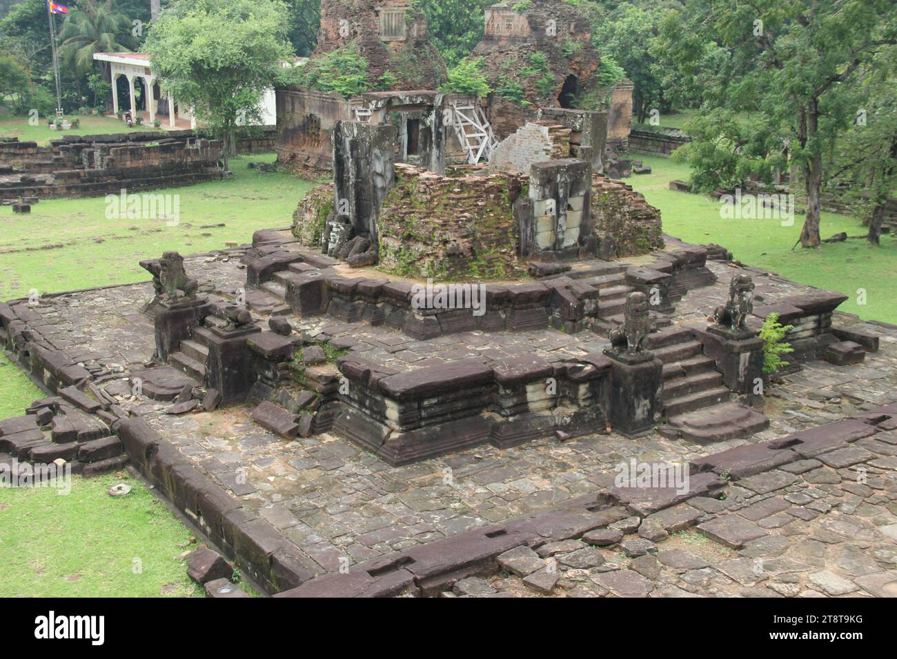 Bakong, Khmer temple, ancient Angkor area, Cambodia. Reign of ...
