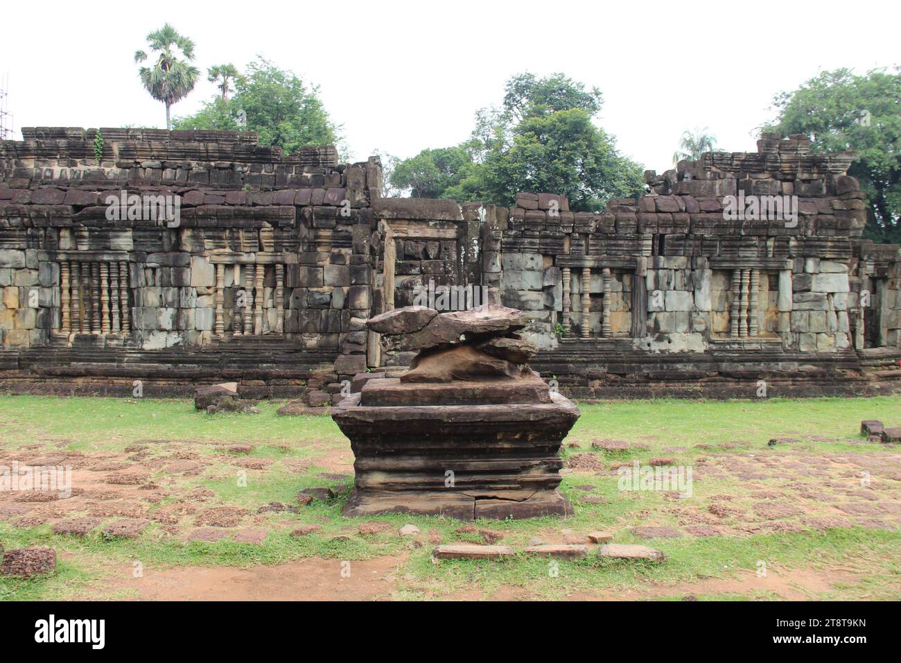 Bakong, Khmer temple, ancient Angkor area, Cambodia. Reign of ...