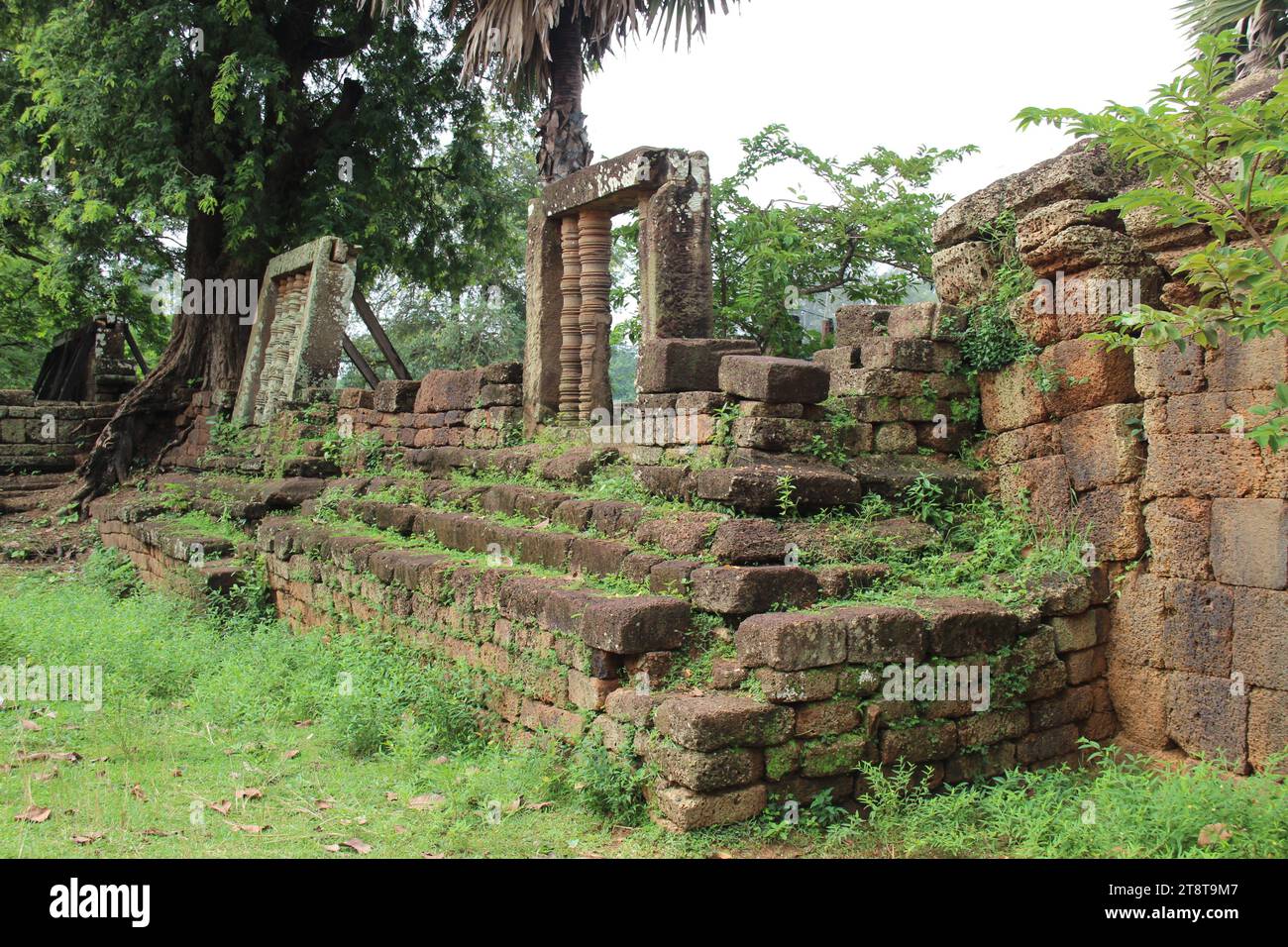 Bakong, Khmer temple, ancient Angkor area, Cambodia. Reign of ...