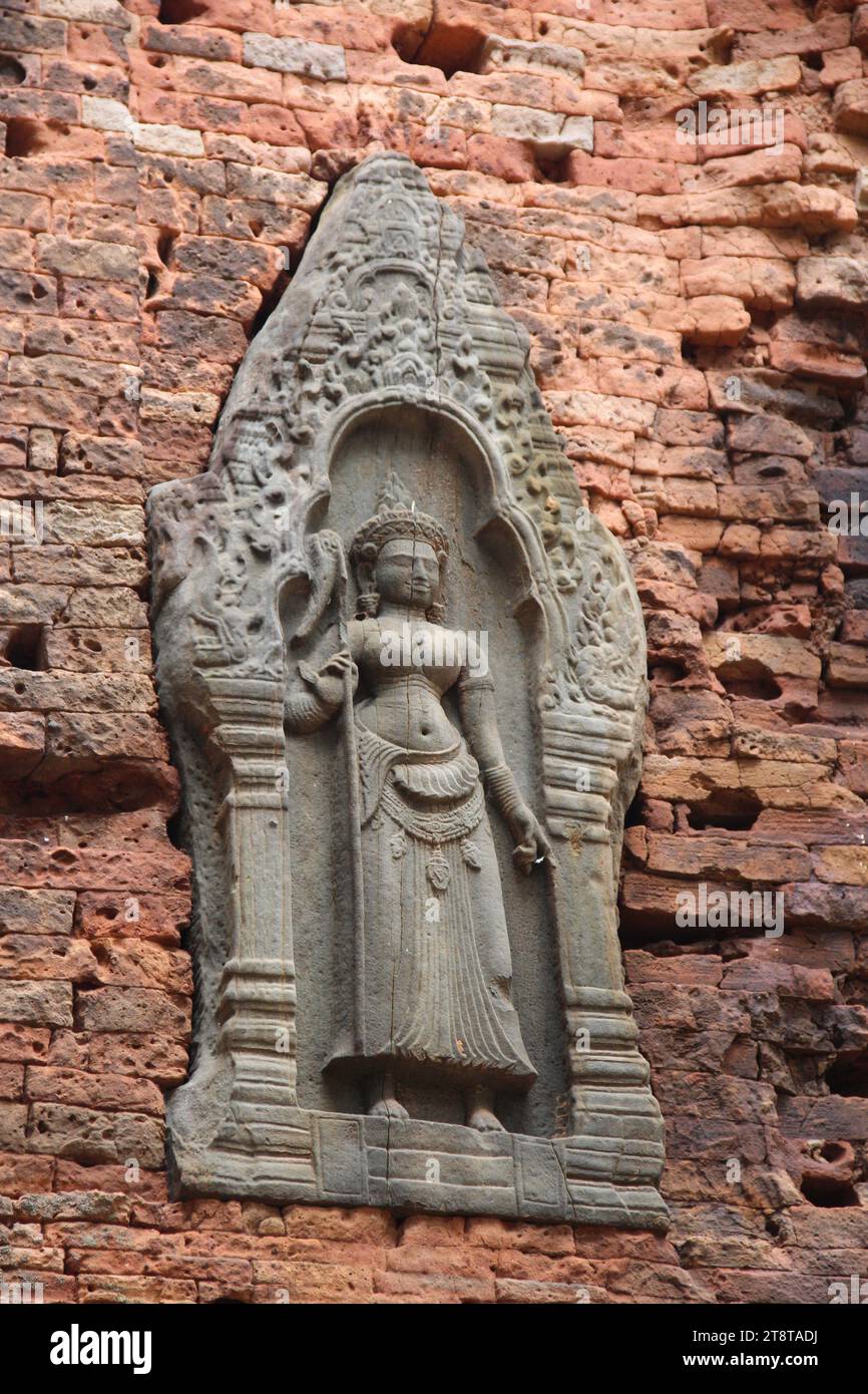 Lolei, Khmer temple, ancient Angkor area, Cambodia. Reign of Yasovarman ...