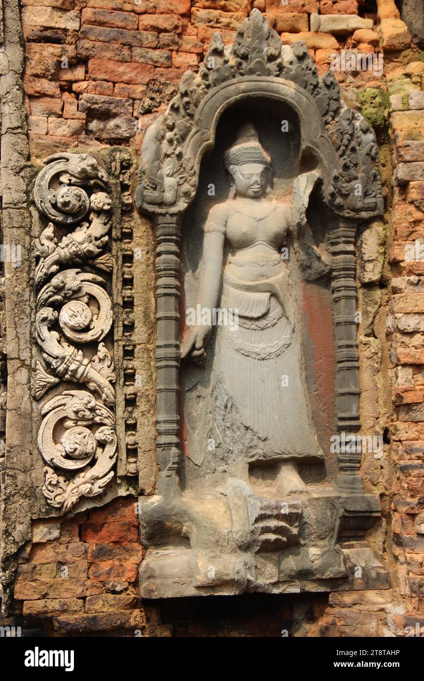 Preah Ko, Khmer temple, ancient Angkor area, Cambodia. Reign of ...