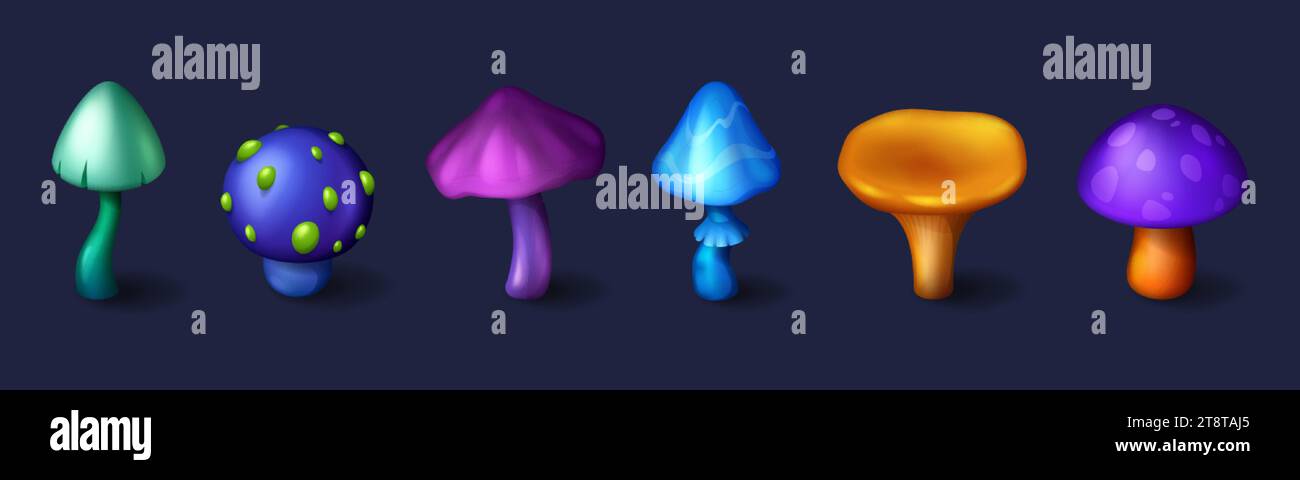 Magic mushroom for game forest interface design. Cartoon vector ...