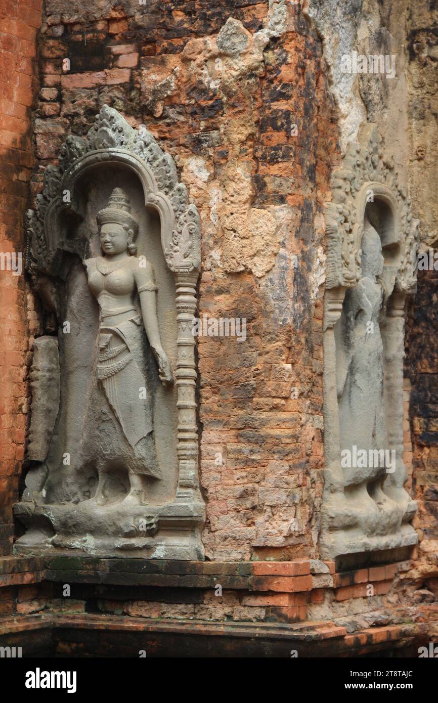 Preah Ko, Khmer temple, ancient Angkor area, Cambodia. Reign of ...
