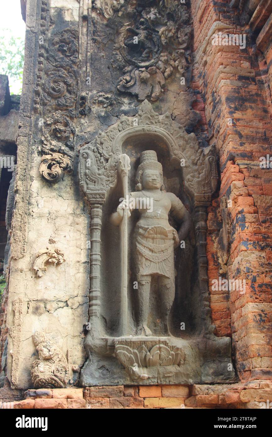 Preah Ko, Khmer temple, ancient Angkor area, Cambodia. Reign of ...