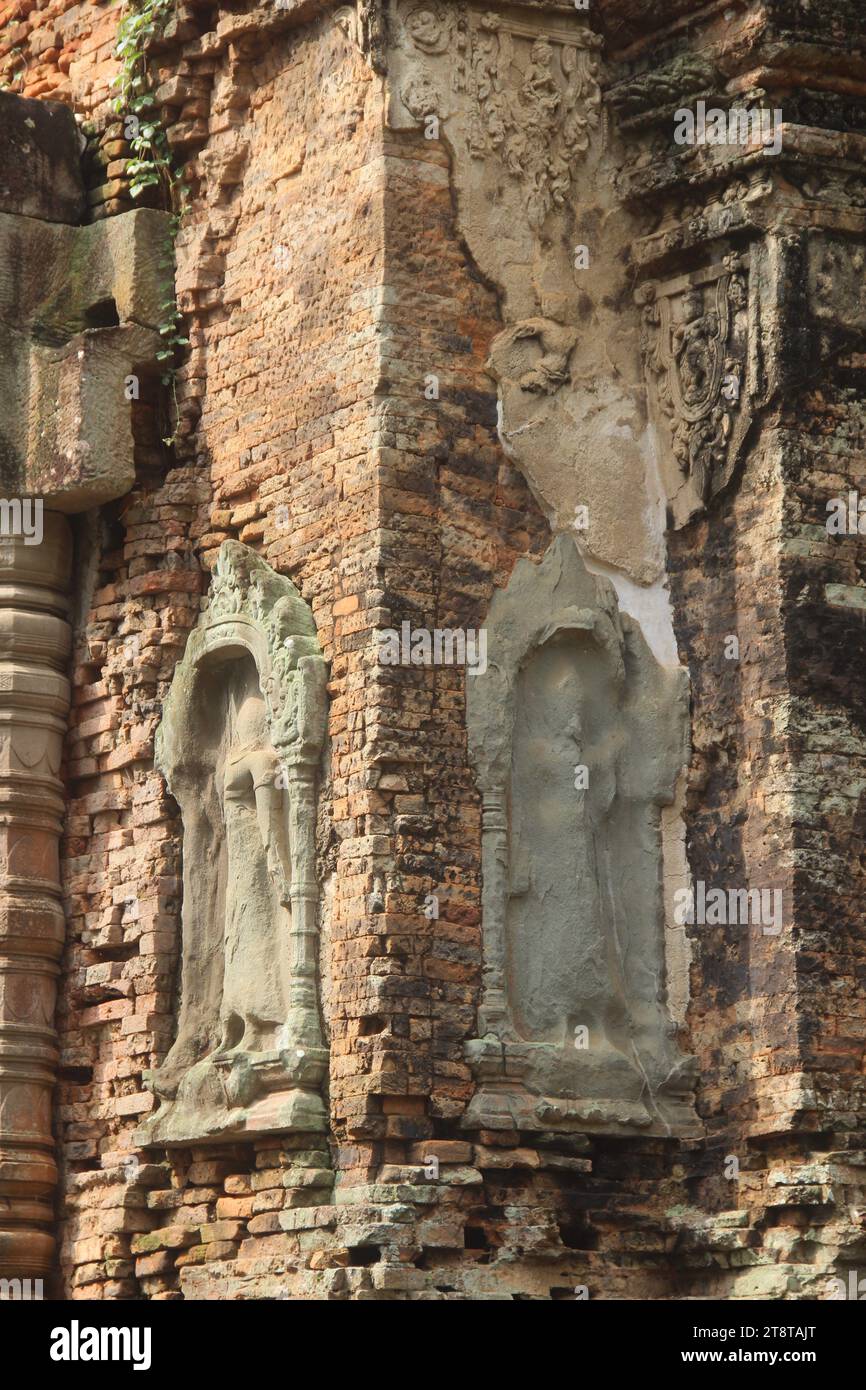 Preah Ko, Khmer temple, ancient Angkor area, Cambodia. Reign of ...