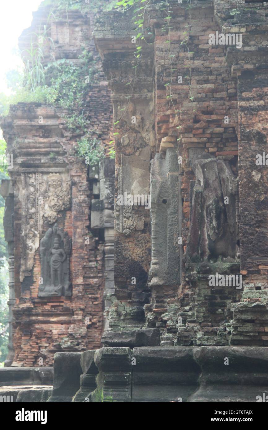 Preah Ko, Khmer temple, ancient Angkor area, Cambodia. Reign of ...