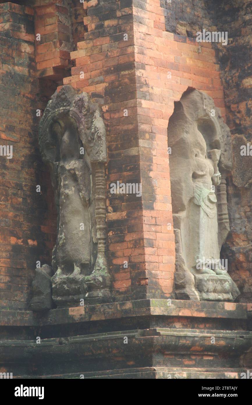 Preah Ko, Khmer temple, ancient Angkor area, Cambodia. Reign of ...