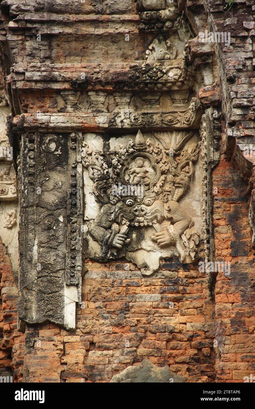 Preah Ko, Khmer temple, ancient Angkor area, Cambodia. Reign of ...