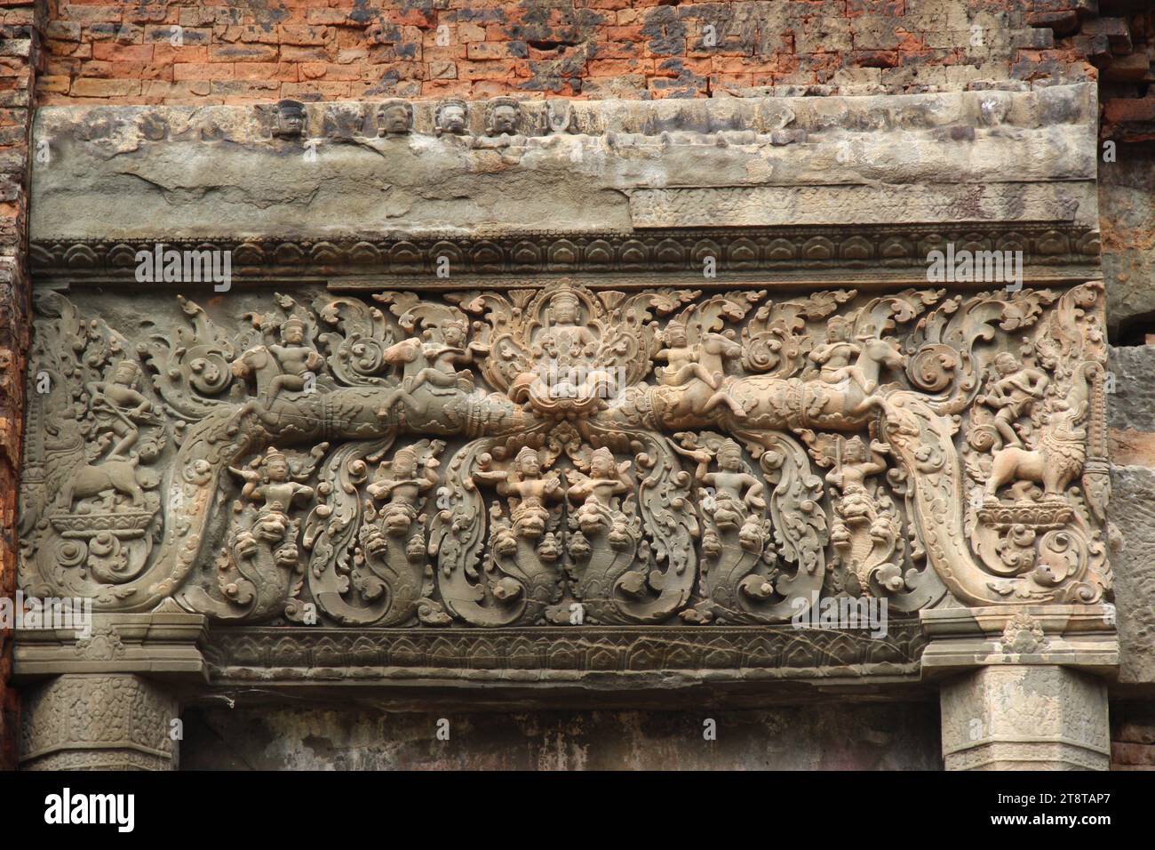 Preah Ko, Khmer temple, ancient Angkor area, Cambodia. Reign of ...