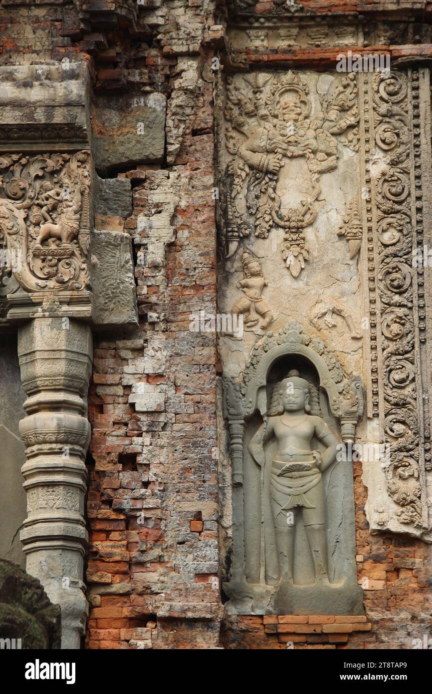 Preah Ko, Khmer temple, ancient Angkor area, Cambodia. Reign of ...