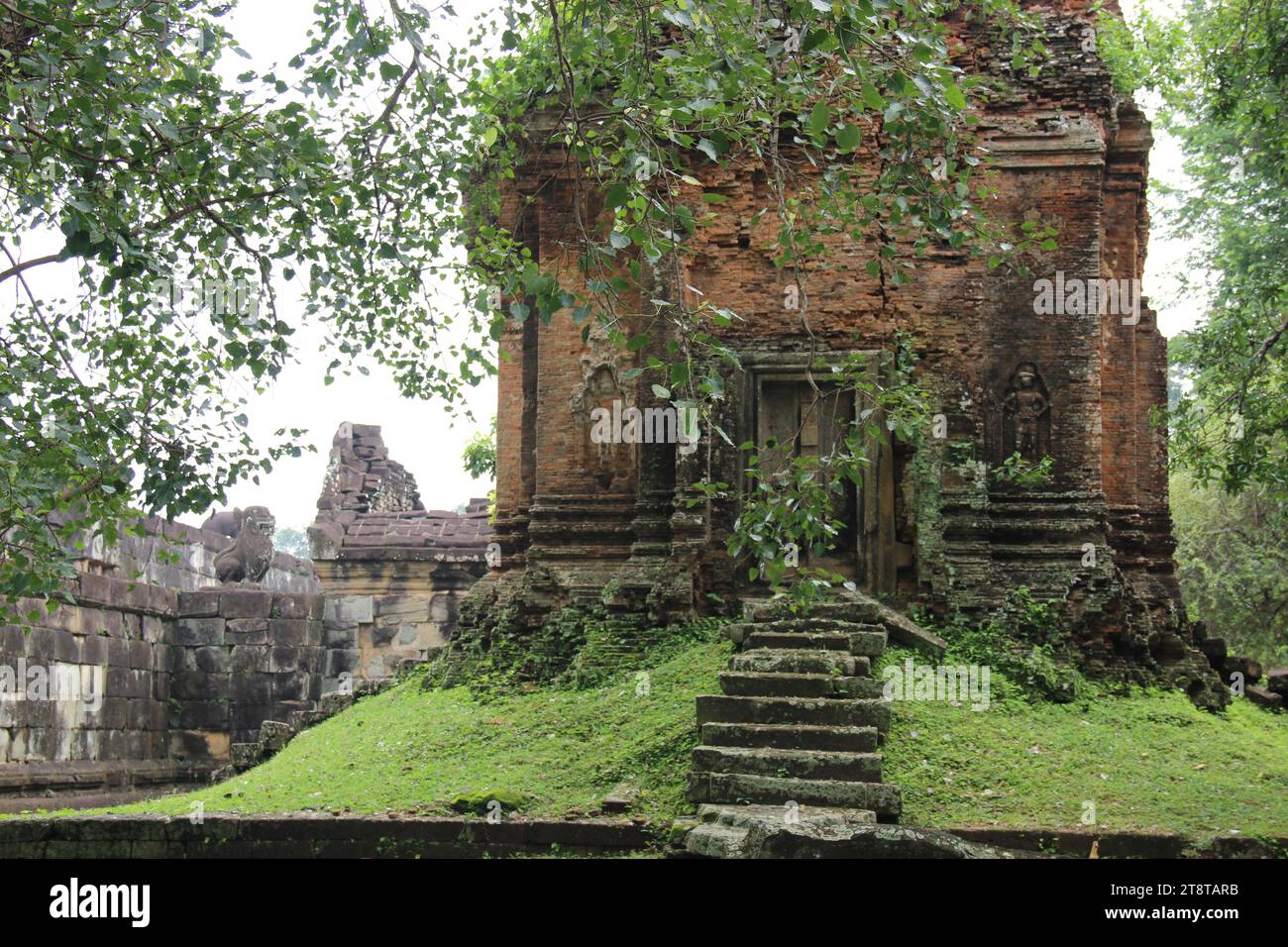 Bakong, Khmer temple, ancient Angkor area, Cambodia. Reign of ...