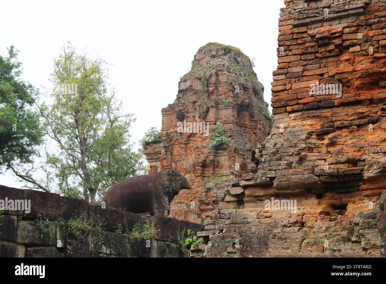 Bakong, Khmer temple, ancient Angkor area, Cambodia. Reign of ...