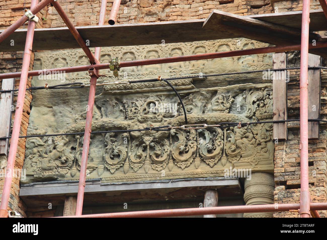 Bakong, Khmer temple, ancient Angkor area, Cambodia. Reign of ...