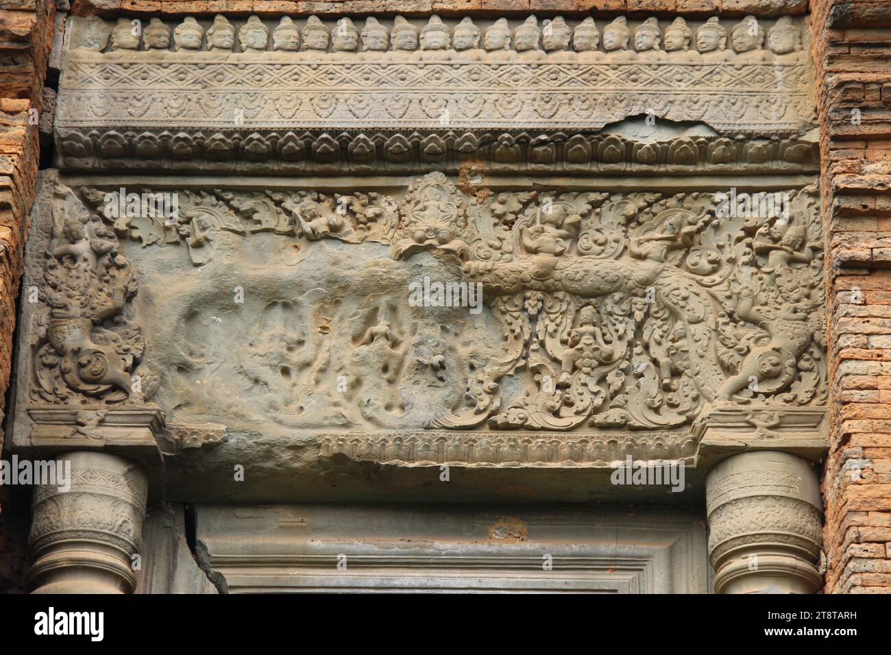 Bakong, Khmer temple, ancient Angkor area, Cambodia. Reign of ...