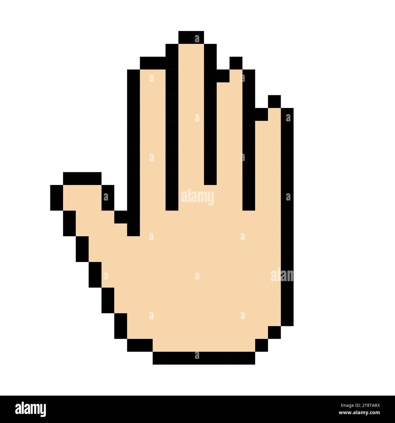 Beige hand line icon. Stop gesture, sign language, finger, emoji ...