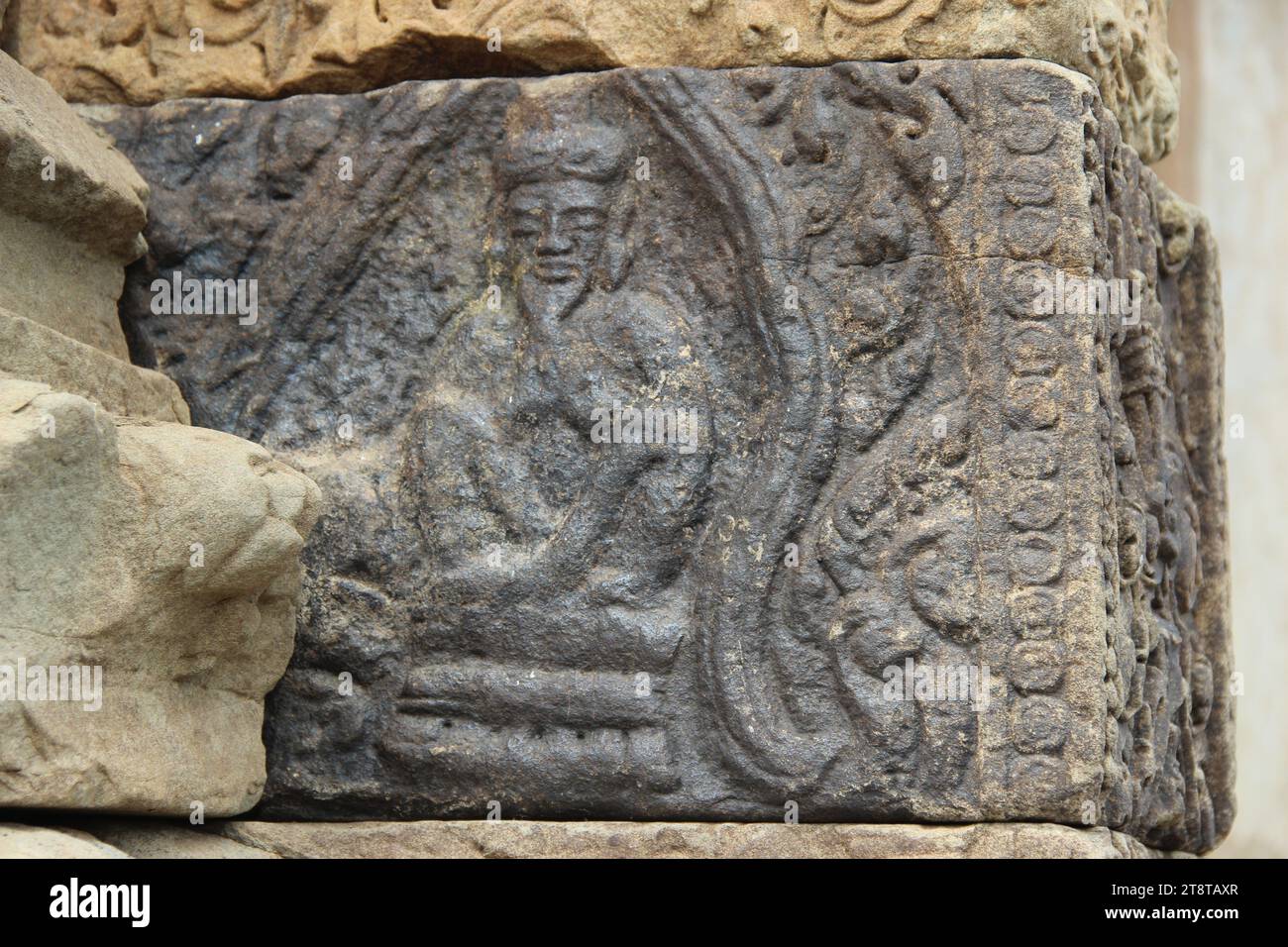 Bakong, Khmer temple, ancient Angkor area, Cambodia. Reign of ...