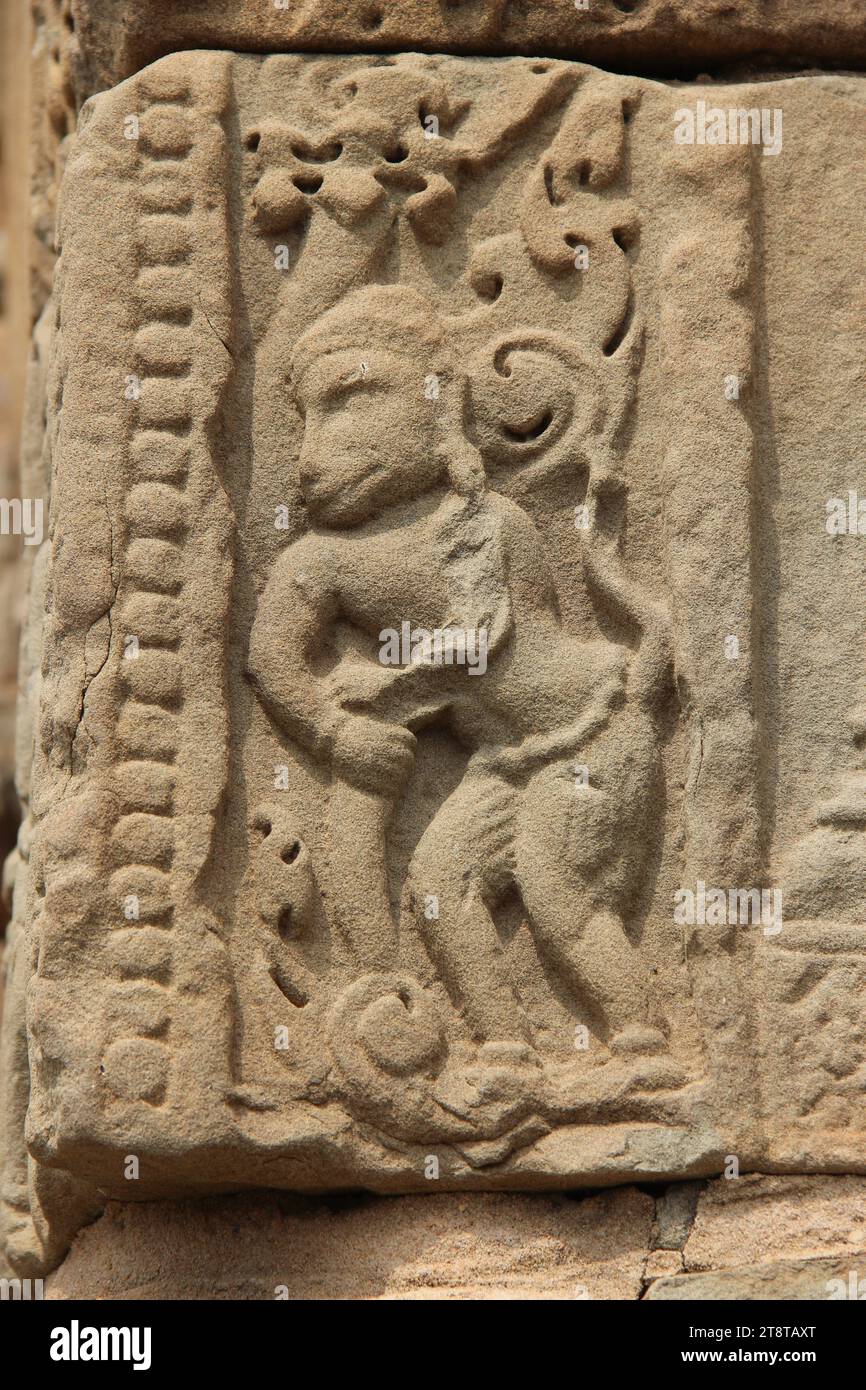Bakong, Khmer temple, ancient Angkor area, Cambodia. Reign of ...
