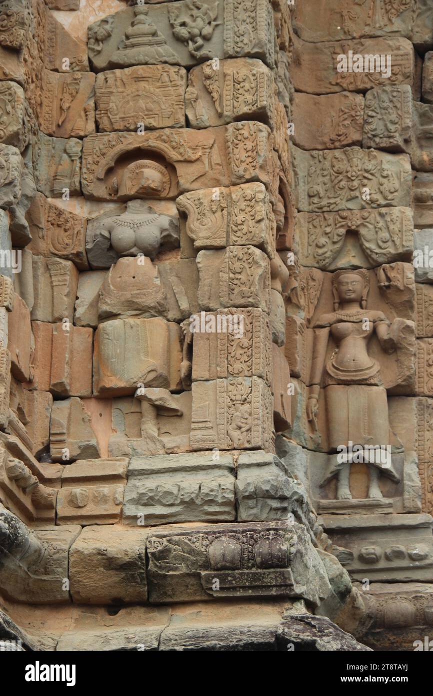 Bakong, Khmer temple, ancient Angkor area, Cambodia. Reign of ...