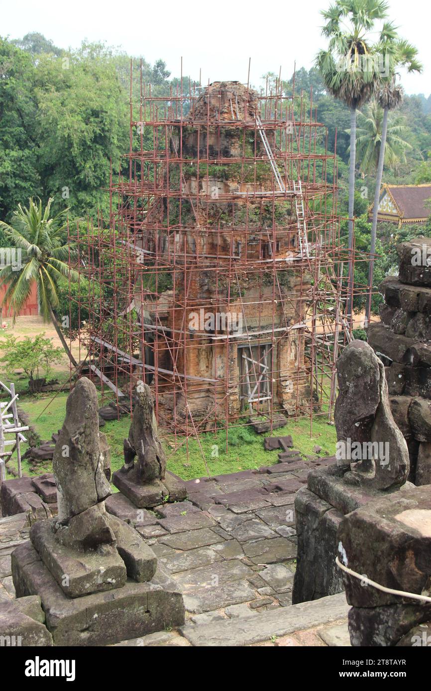 Bakong, Khmer temple, ancient Angkor area, Cambodia. Reign of ...