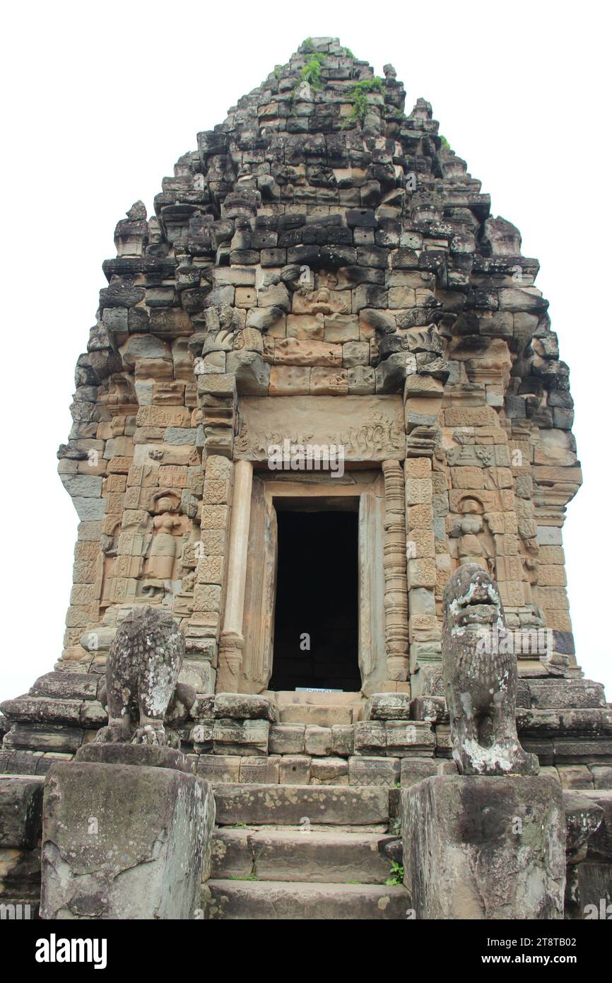 Bakong, Khmer temple, ancient Angkor area, Cambodia. Reign of ...
